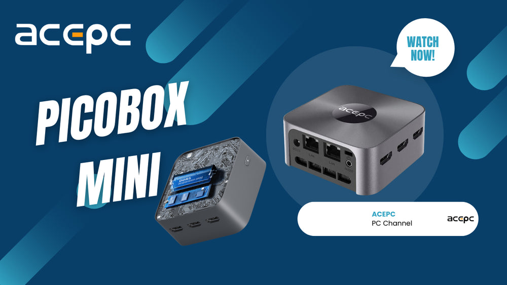 PicoBox Mini Intel N100 Mini PC 8G RAM 512G M.2 SSD - Acepc